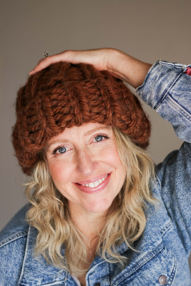 Knit Flat Chunky Hat Knitting Pattern – MakeAndDoCrew